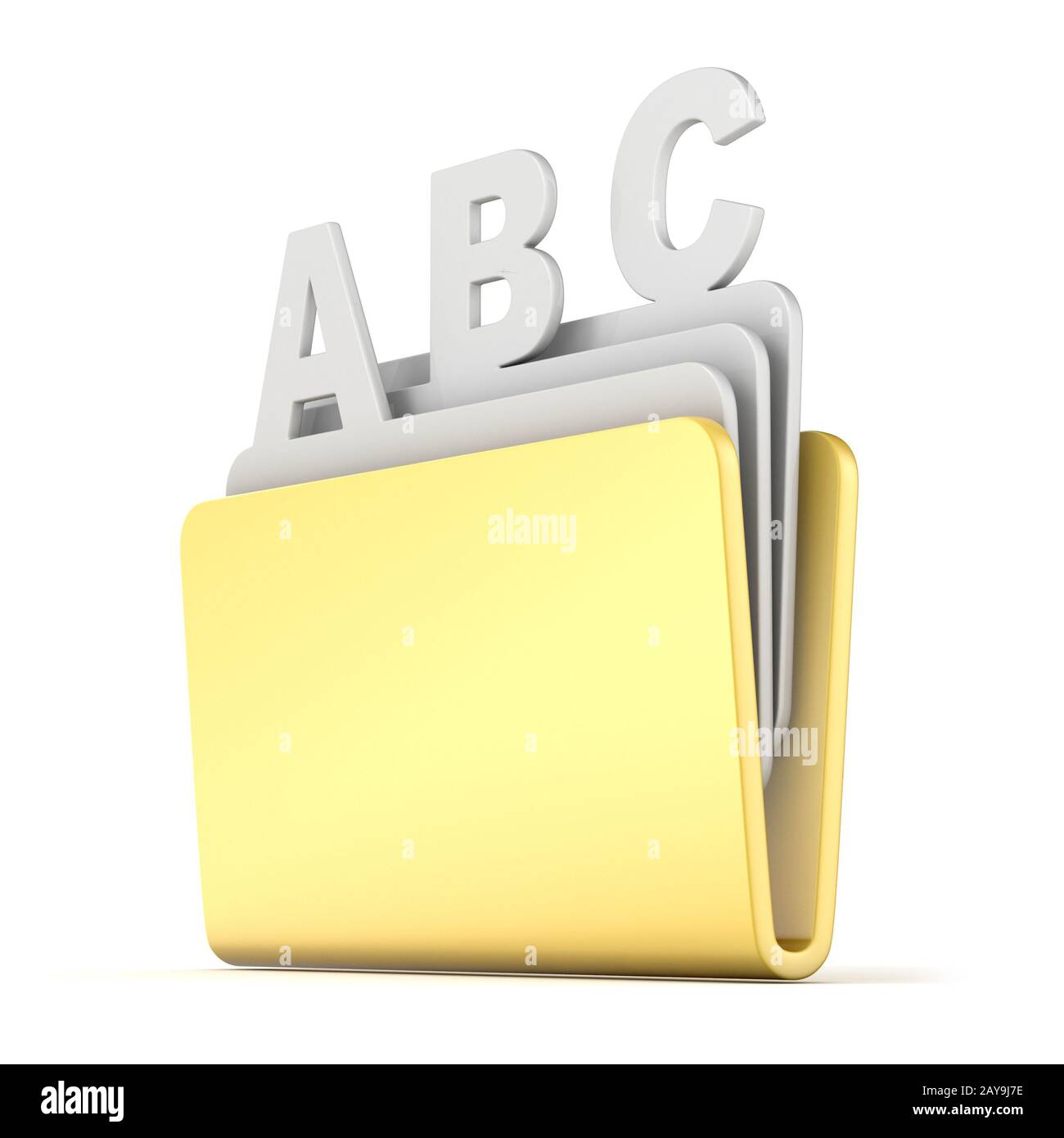 Computer folder with ABC files 3D Stock Photo - Alamy