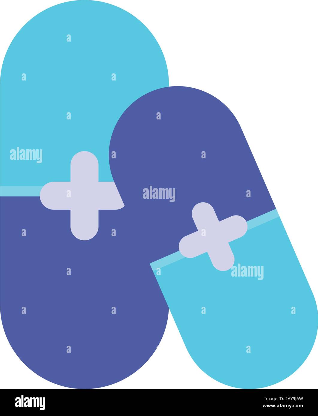 medication pills iconover white background, flat style and colorful ...