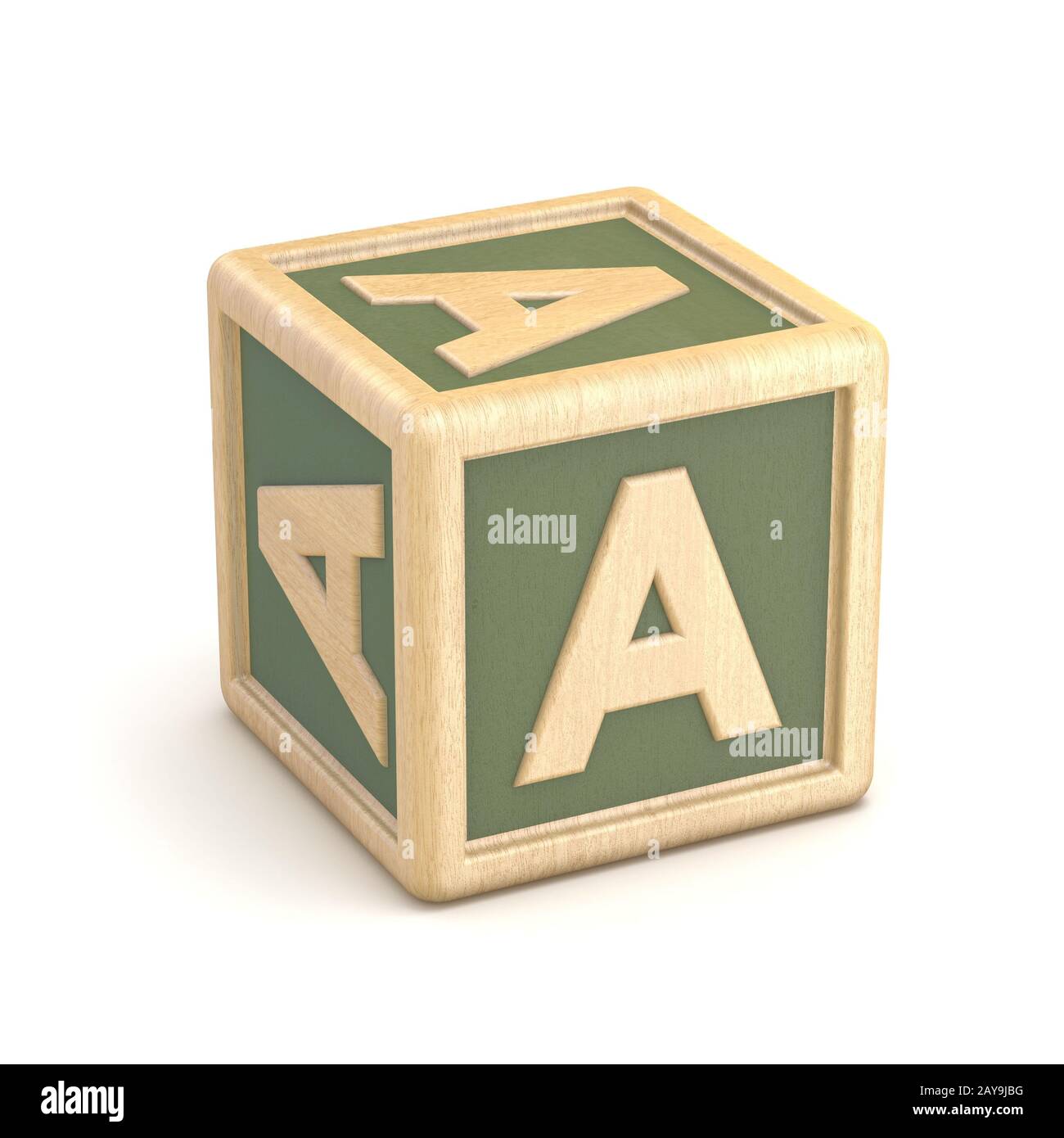 Letter A wooden alphabet blocks font rotated. 3D Stock Photo - Alamy
