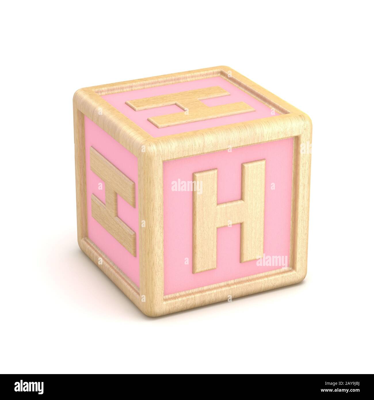 Letter H wooden alphabet blocks font rotated. 3D Stock Photo - Alamy