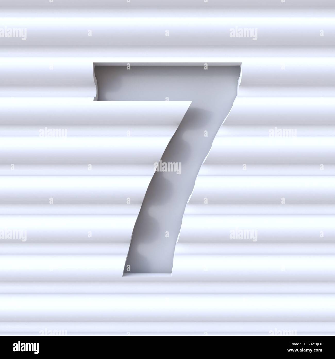 Cut out font in wave surface NUMBER 7 SEVEN 3D Stock Photo - Alamy