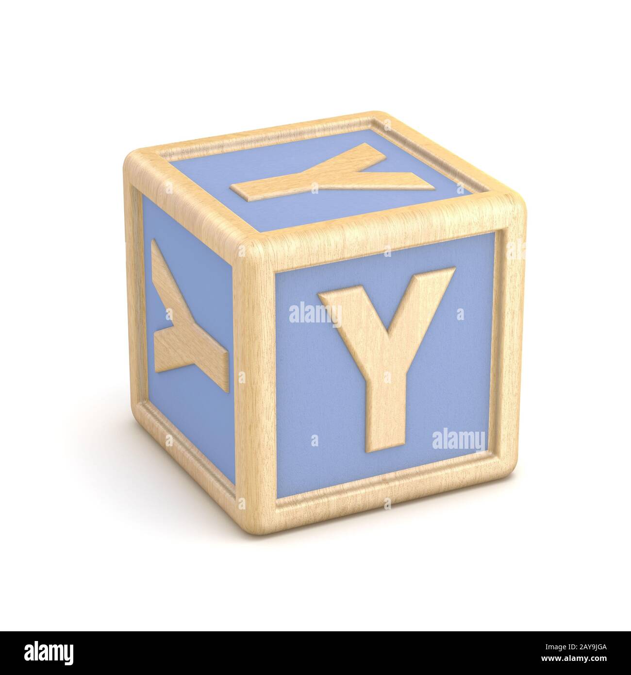 Letter Y wooden alphabet blocks font rotated. 3D Stock Photo - Alamy