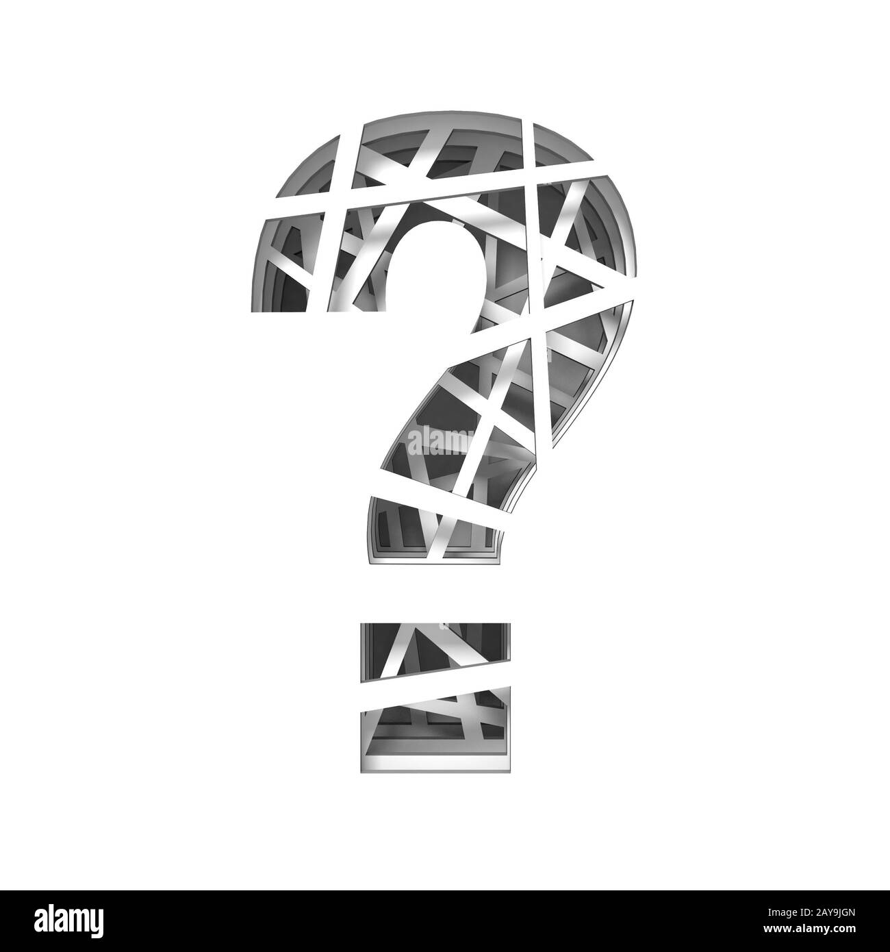 Paper cut out font QUESTION MARK 3D Stock Photo - Alamy