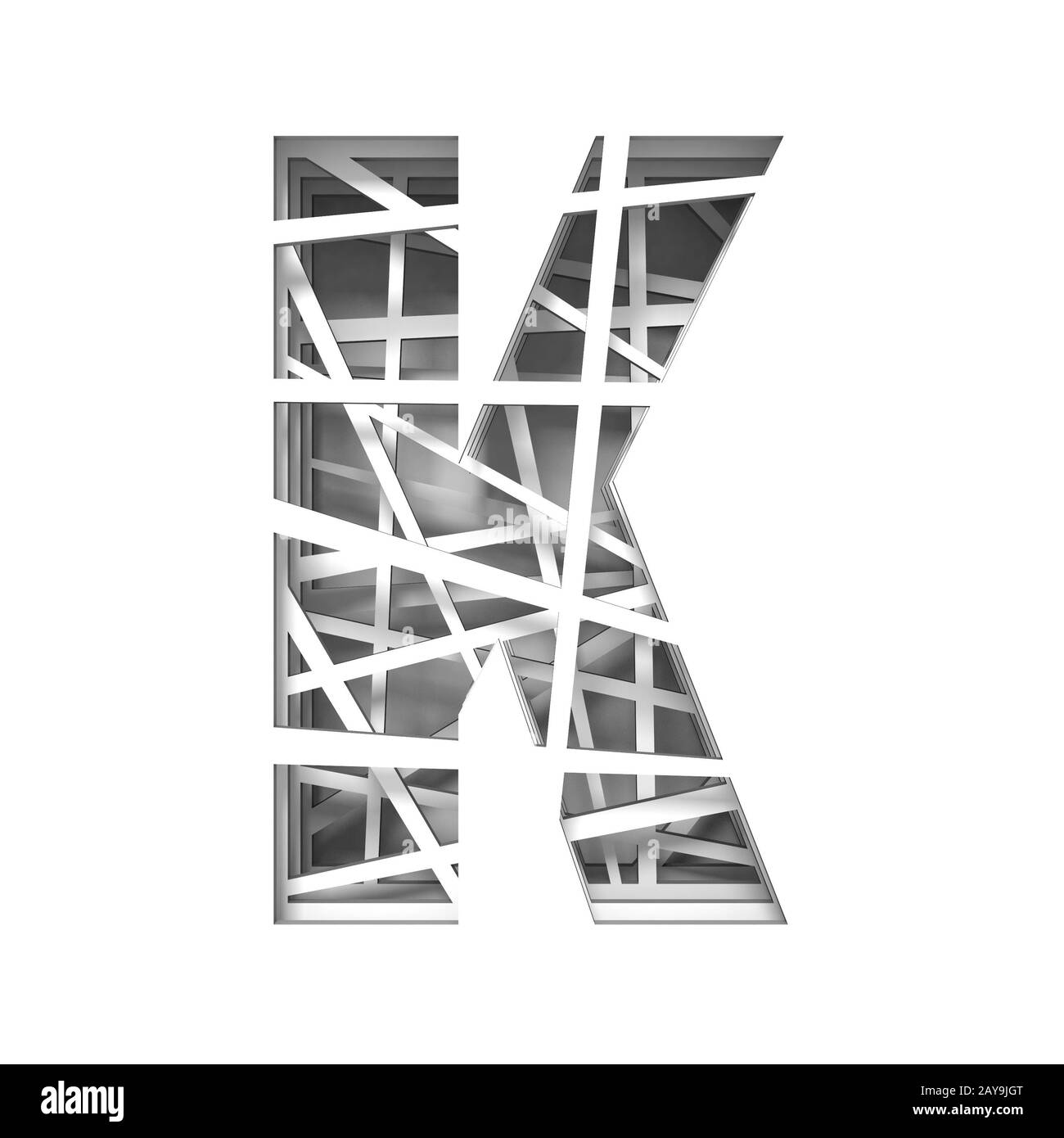 Paper cut out font letter K 3D Stock Photo - Alamy