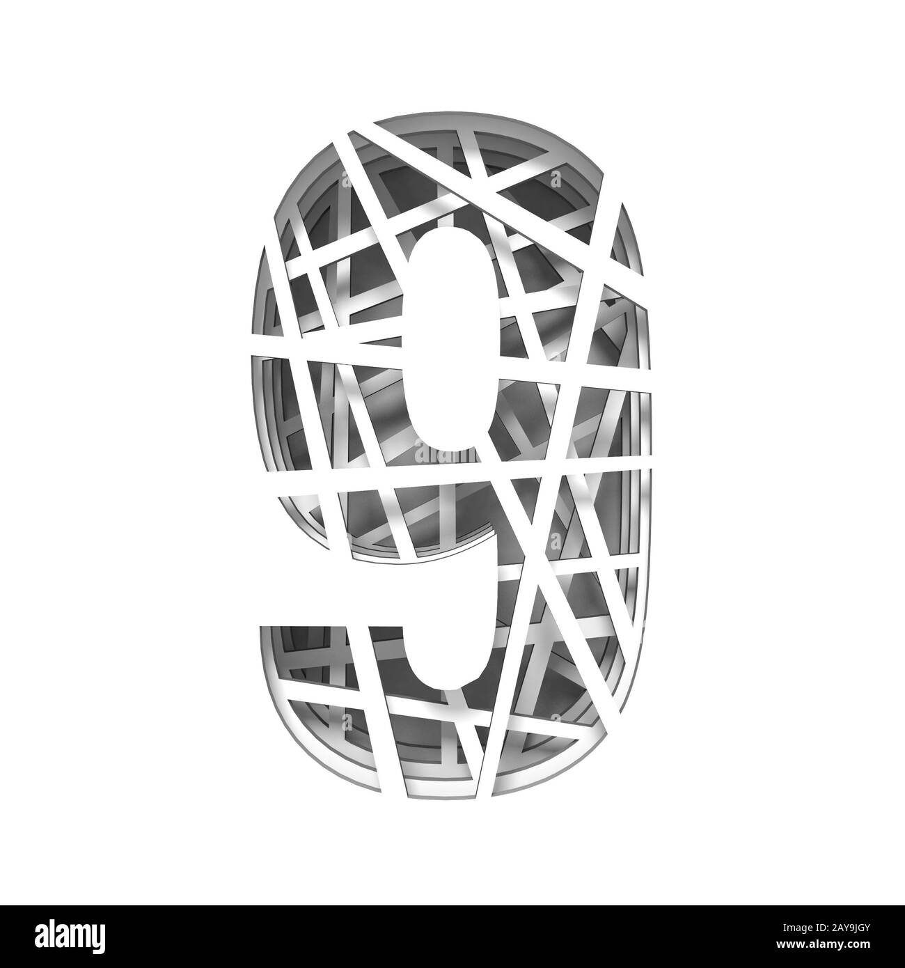 Number 9 type typeface Black and White Stock Photos & Images - Alamy