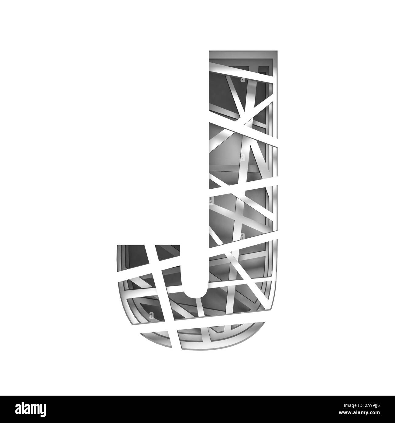 Paper cut out font letter J 3D Stock Photo - Alamy