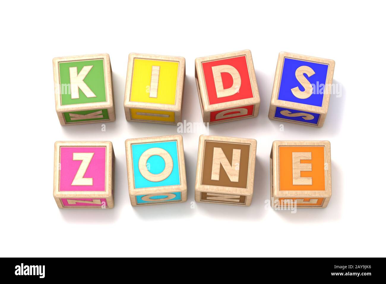 Word KIDS ZONE made of wooden blocks toy 3D Stock Photo - Alamy