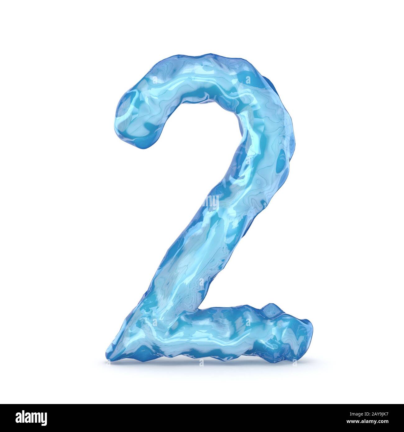 Ice font number 2 TWO 3D Stock Photo - Alamy