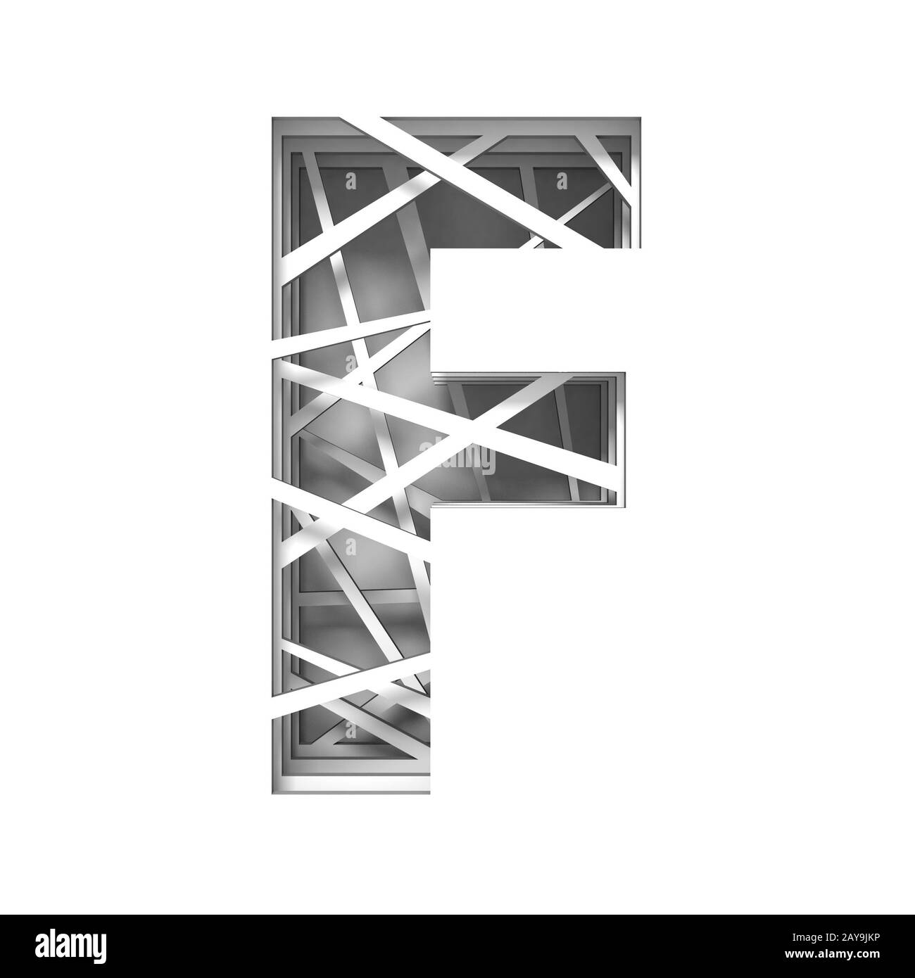Paper cut out font letter F 3D Stock Photo - Alamy