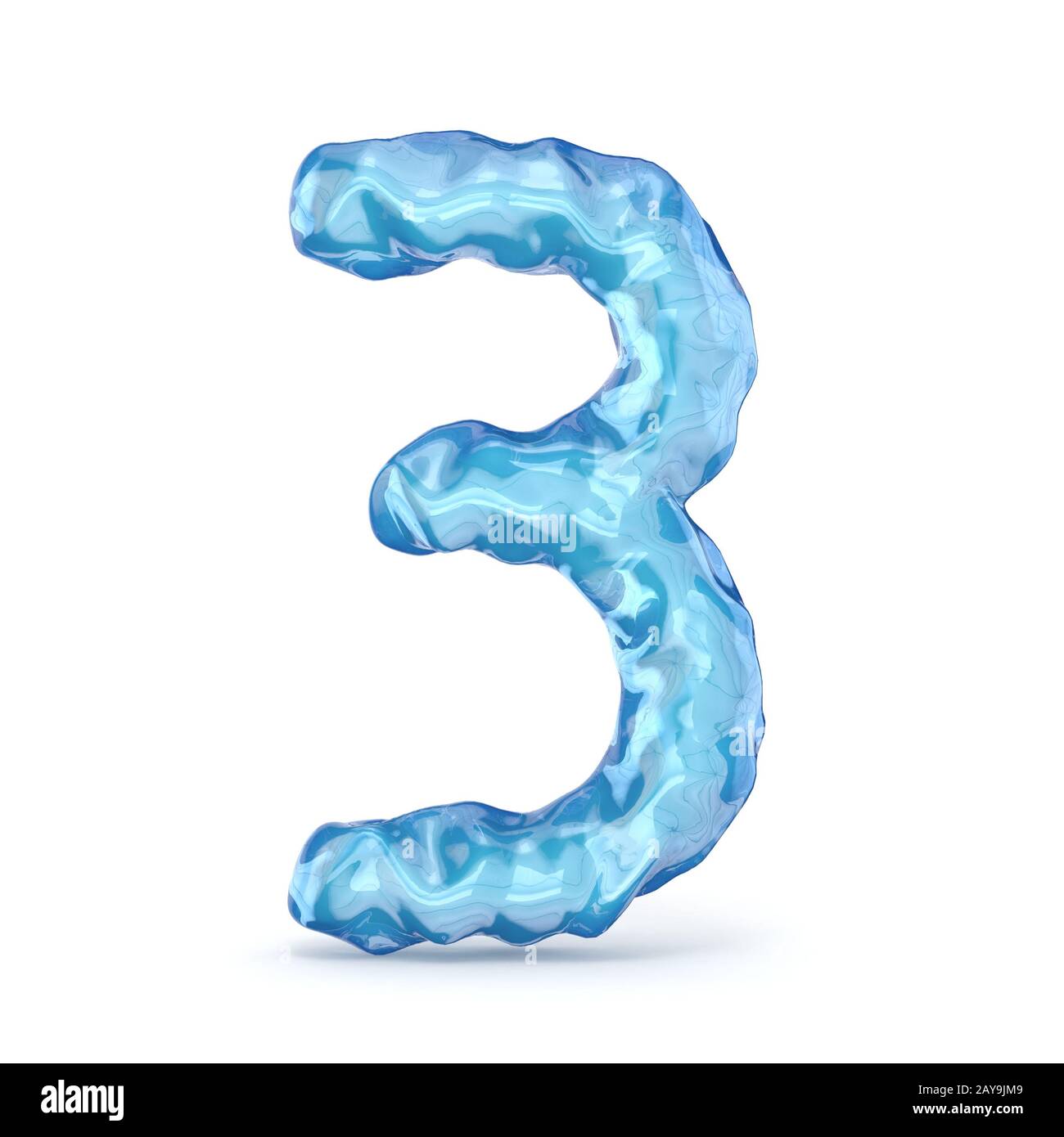 Ice font number 3 THREE 3D Stock Photo - Alamy
