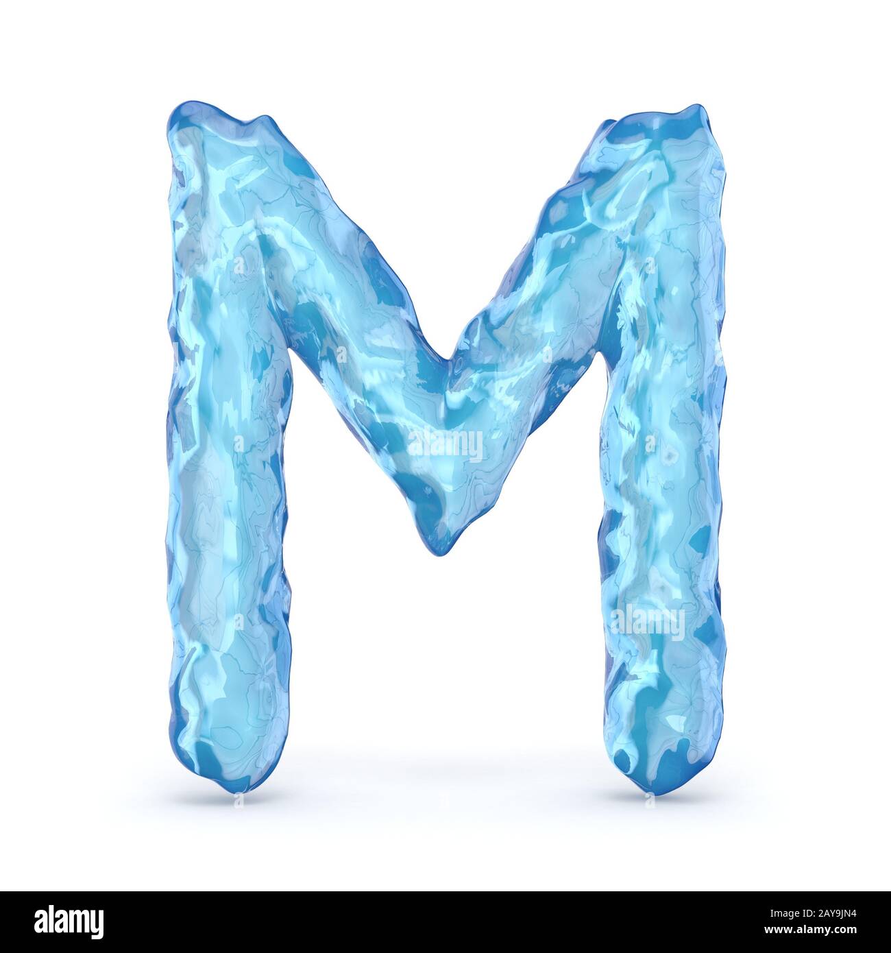 Ice font letter M 3D Stock Photo - Alamy