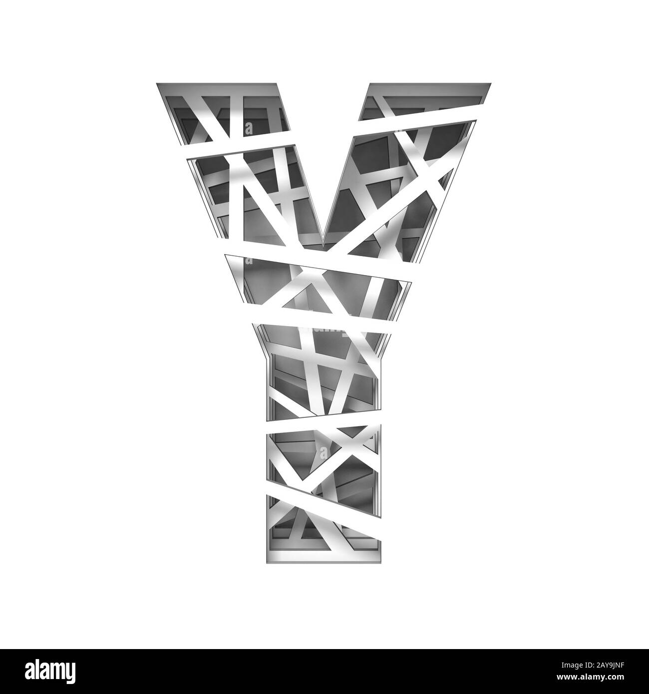 Paper cut out font letter Y 3D Stock Photo - Alamy