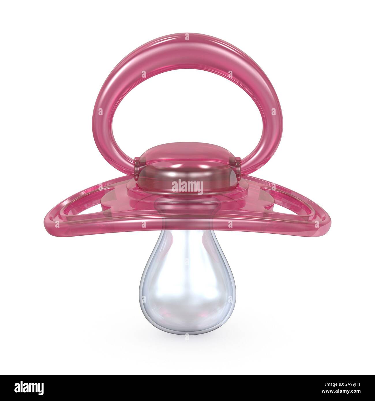 Pink baby pacifier front view 3D Stock Photo - Alamy