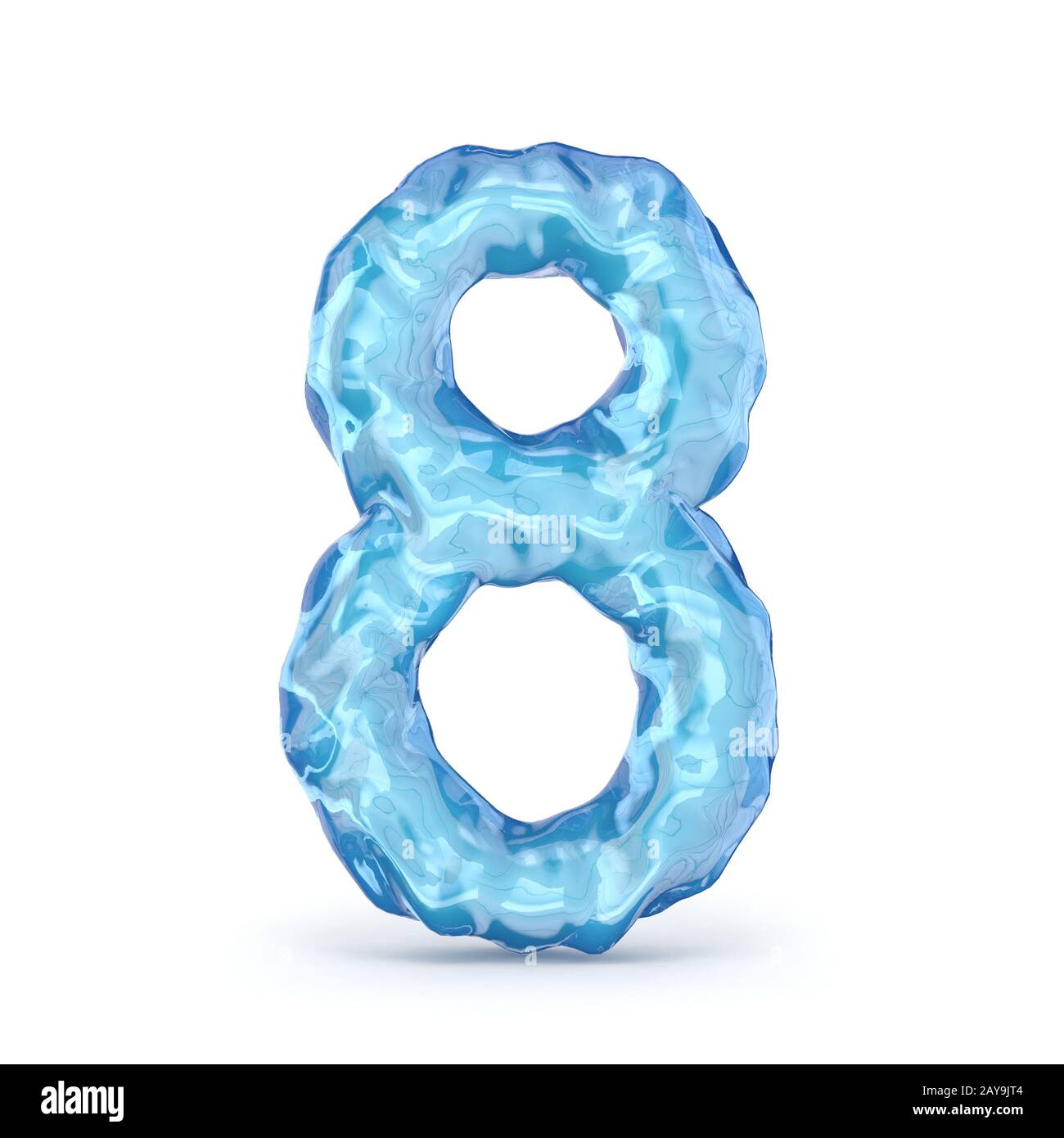 Ice font number 8 EIGHT 3D Stock Photo - Alamy