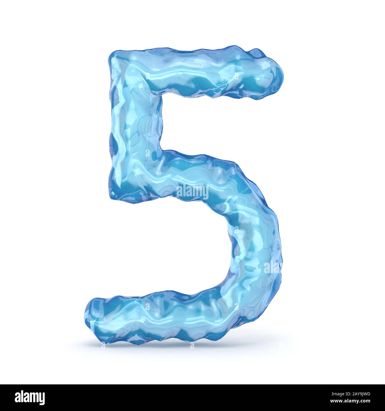 Ice font number 5 FIVE 3D Stock Photo - Alamy
