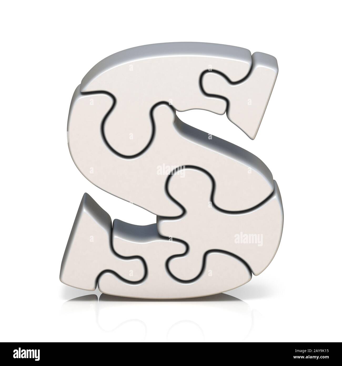 White puzzle jigsaw letter S 3D Stock Photo - Alamy