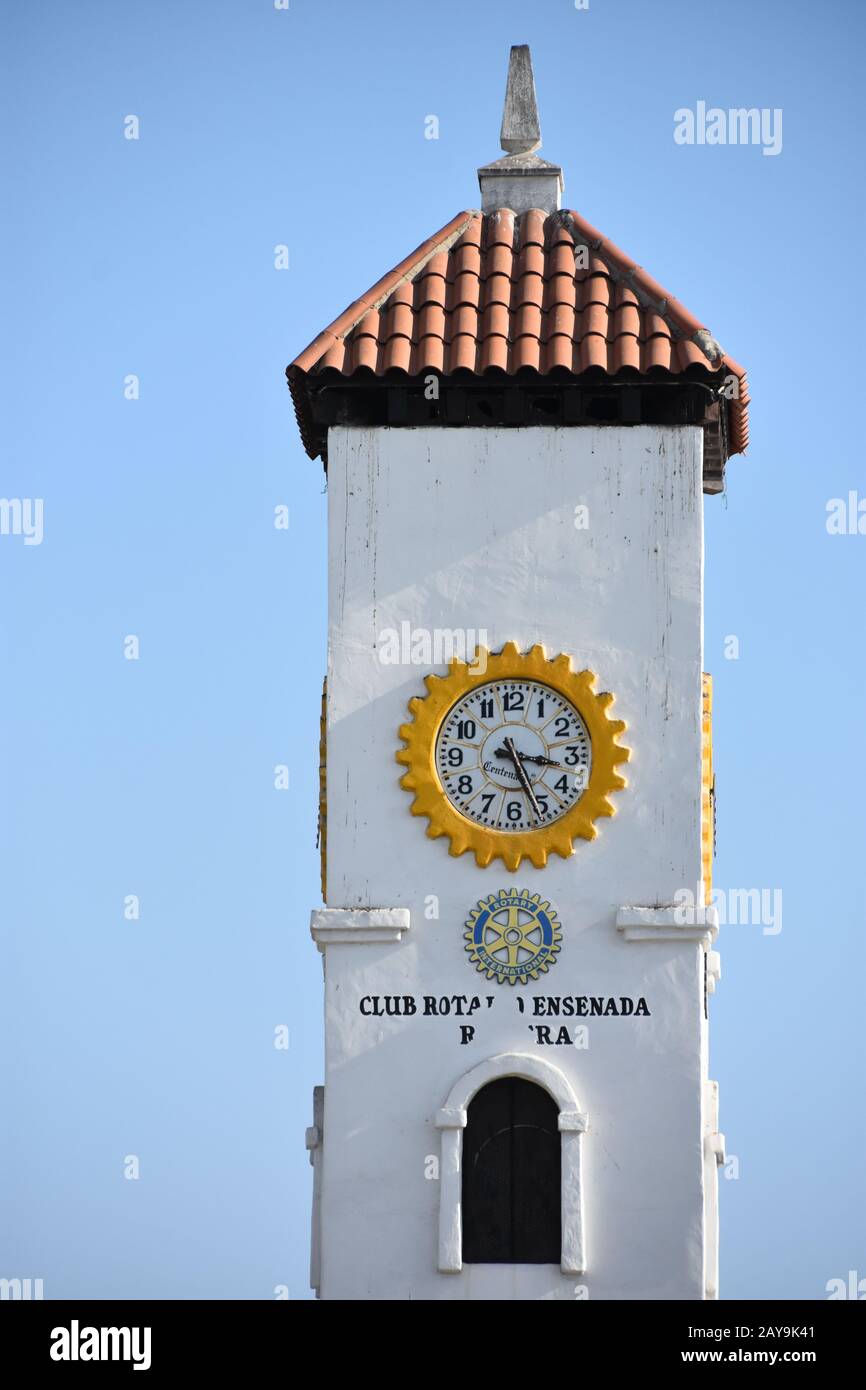 Clock Tower at Riviera Cultural Center of Ensenada in Mexico Stock ...