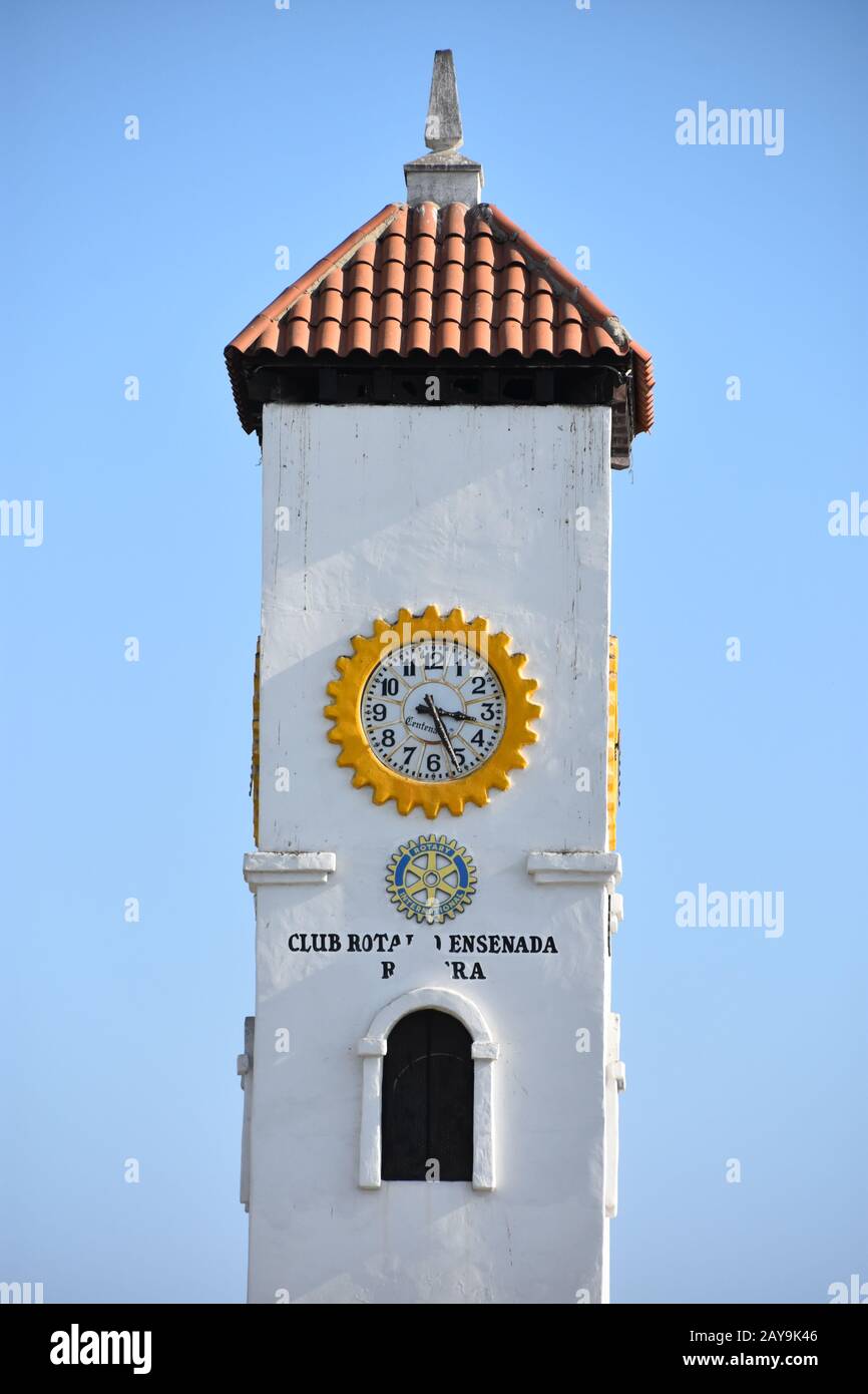 Clock Tower at Riviera Cultural Center of Ensenada in Mexico Stock ...