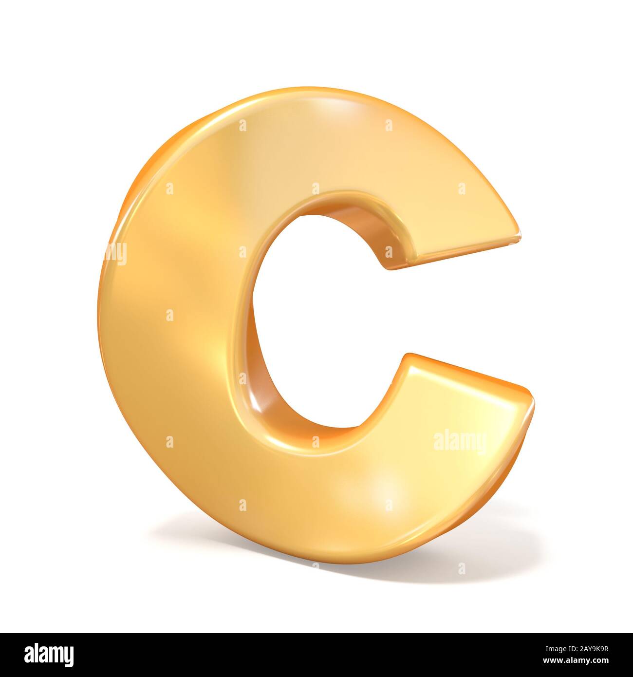 Orange twisted font uppercase letter C 3D Stock Photo - Alamy