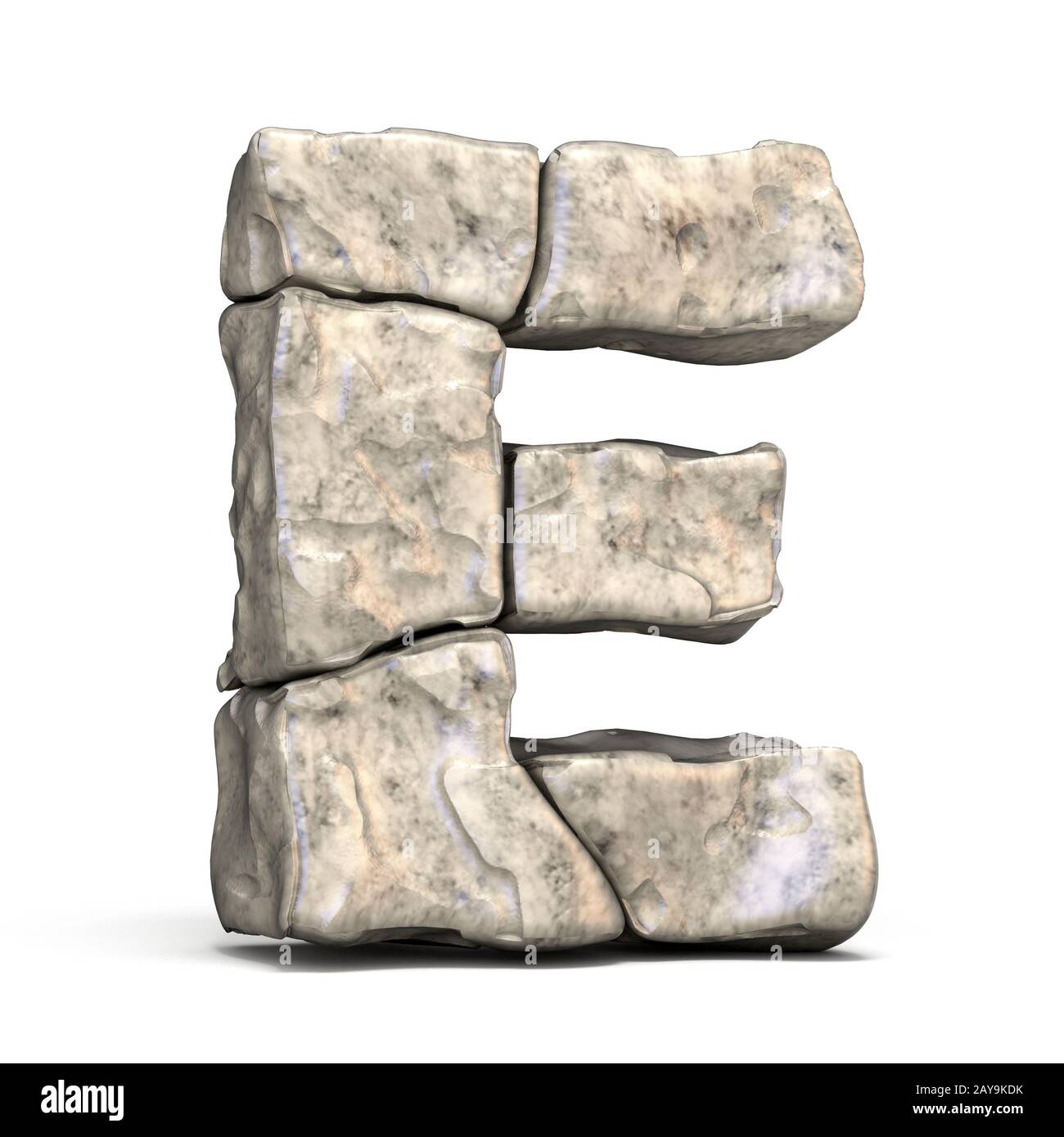 Stone font letter E 3D Stock Photo - Alamy