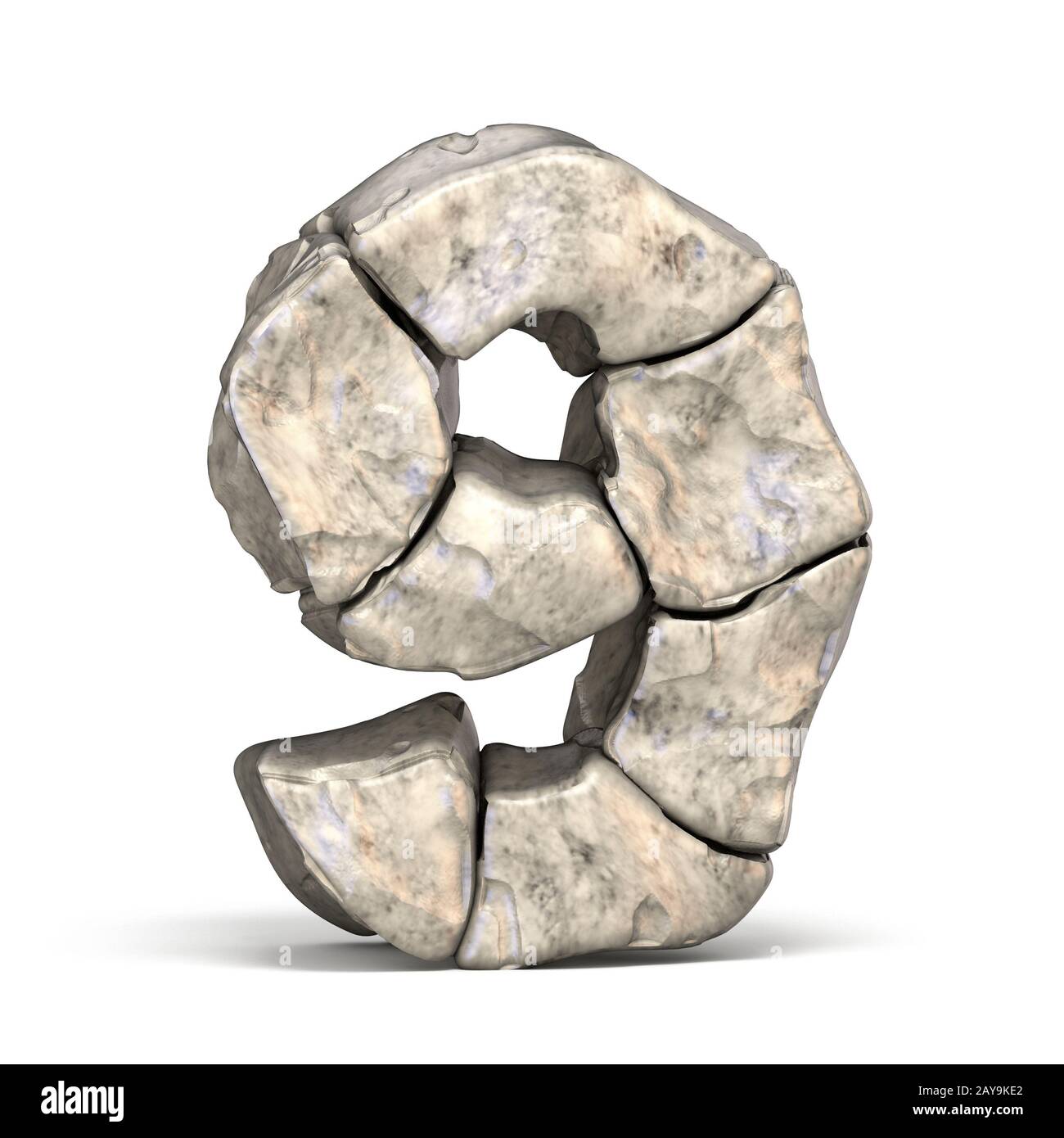 Stone font number 9 NINE 3D Stock Photo - Alamy