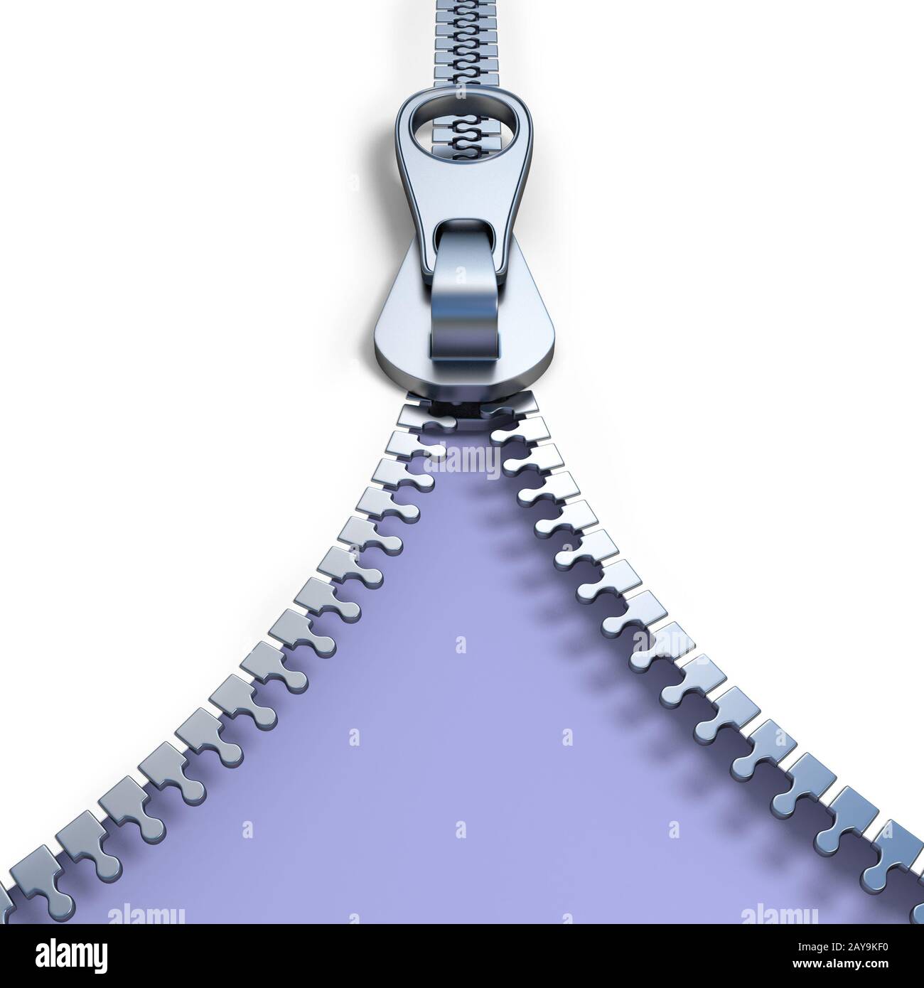 Metal zipper on purple background front view 3D Stock Photo - Alamy