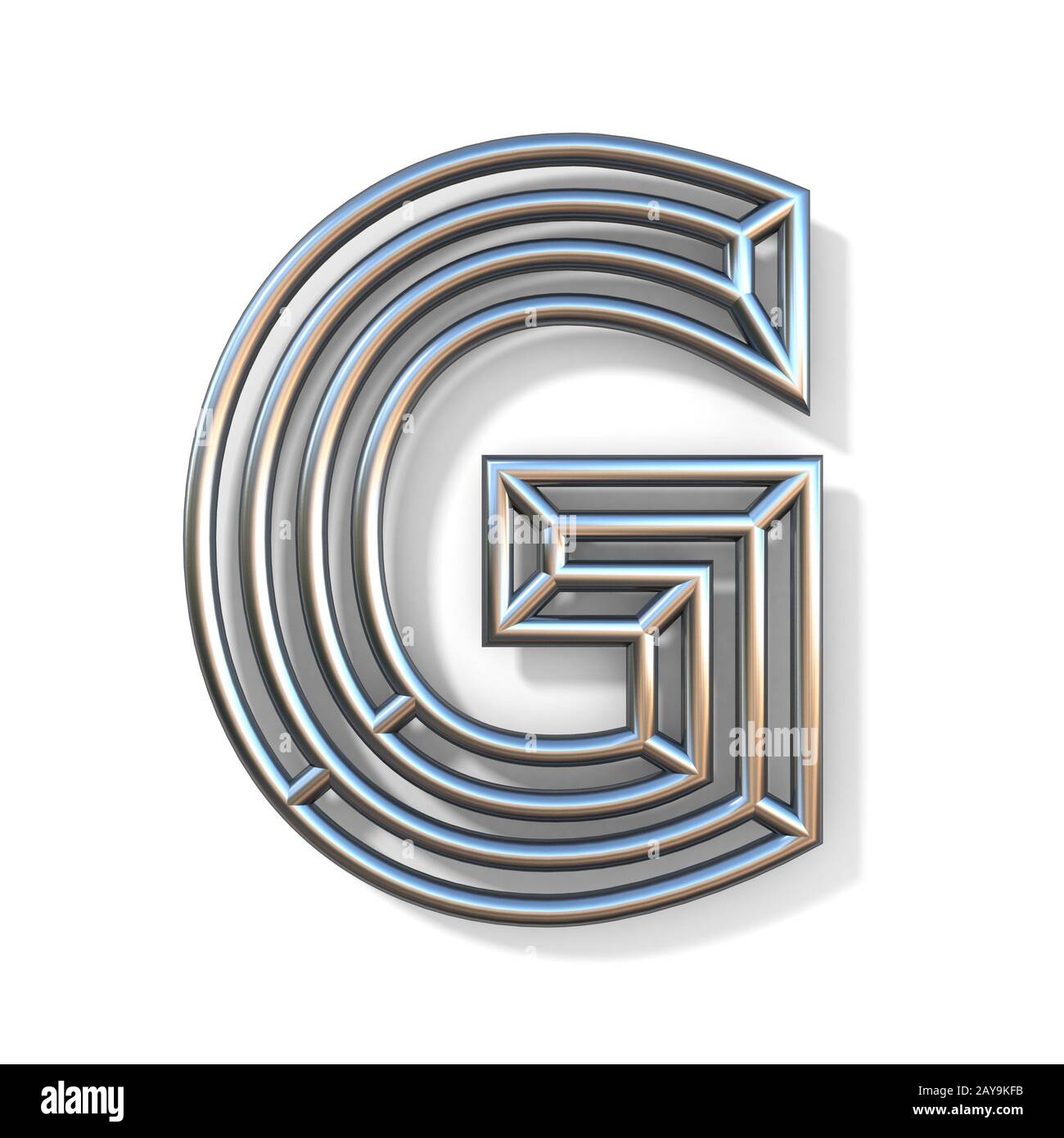 Wire outline font letter G 3D Stock Photo - Alamy