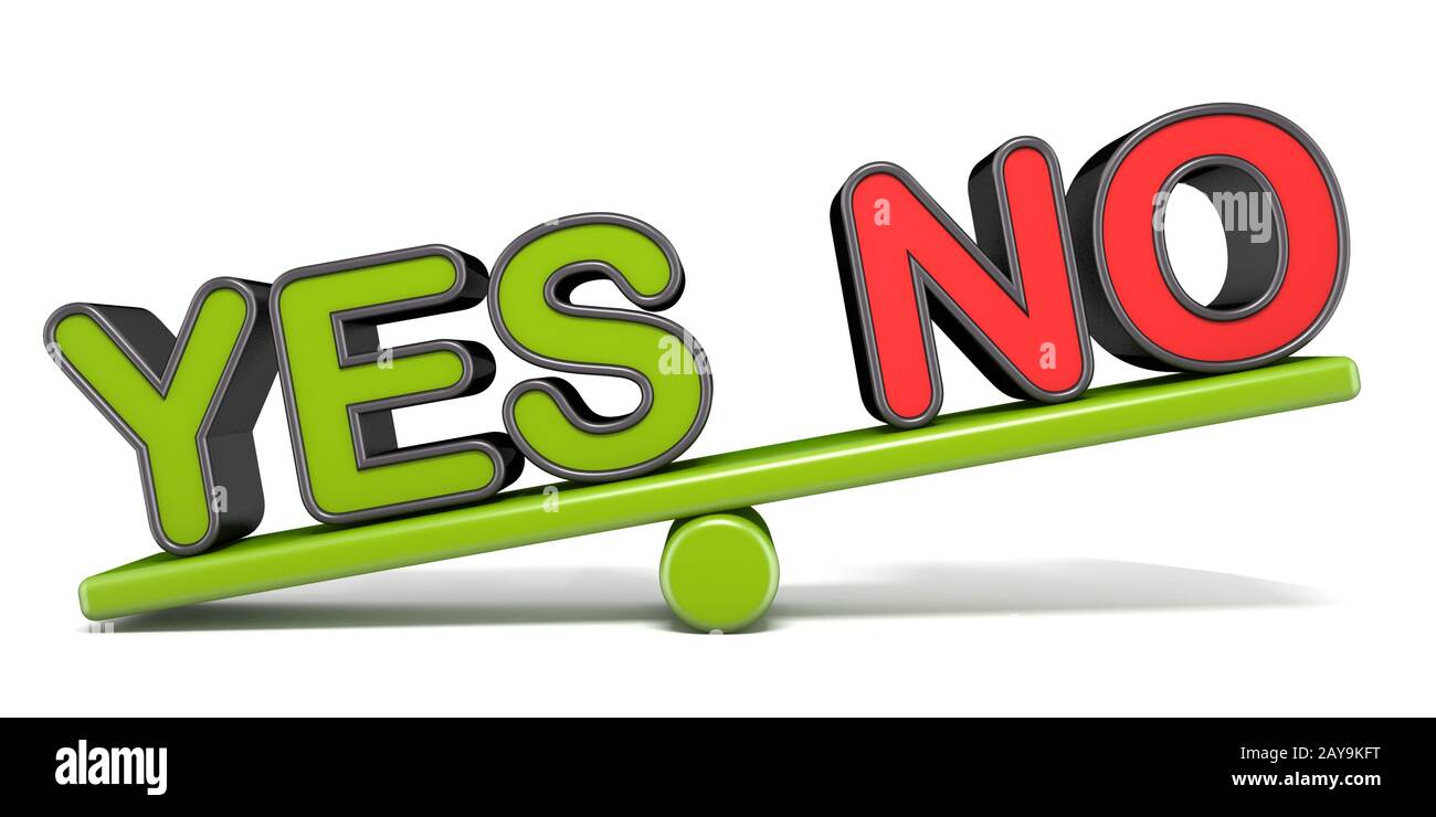 Yes no concept 3d Cut Out Stock Images & Pictures - Alamy