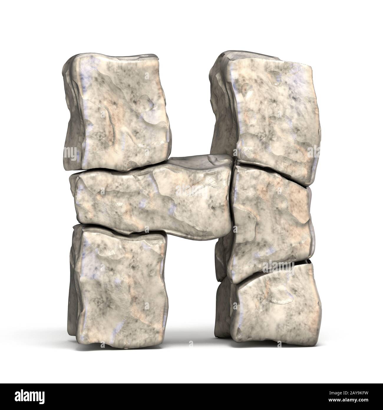 Stone font letter H 3D Stock Photo - Alamy