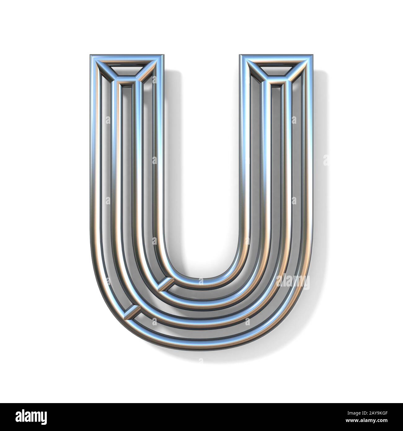 Wire outline font letter U 3D Stock Photo - Alamy