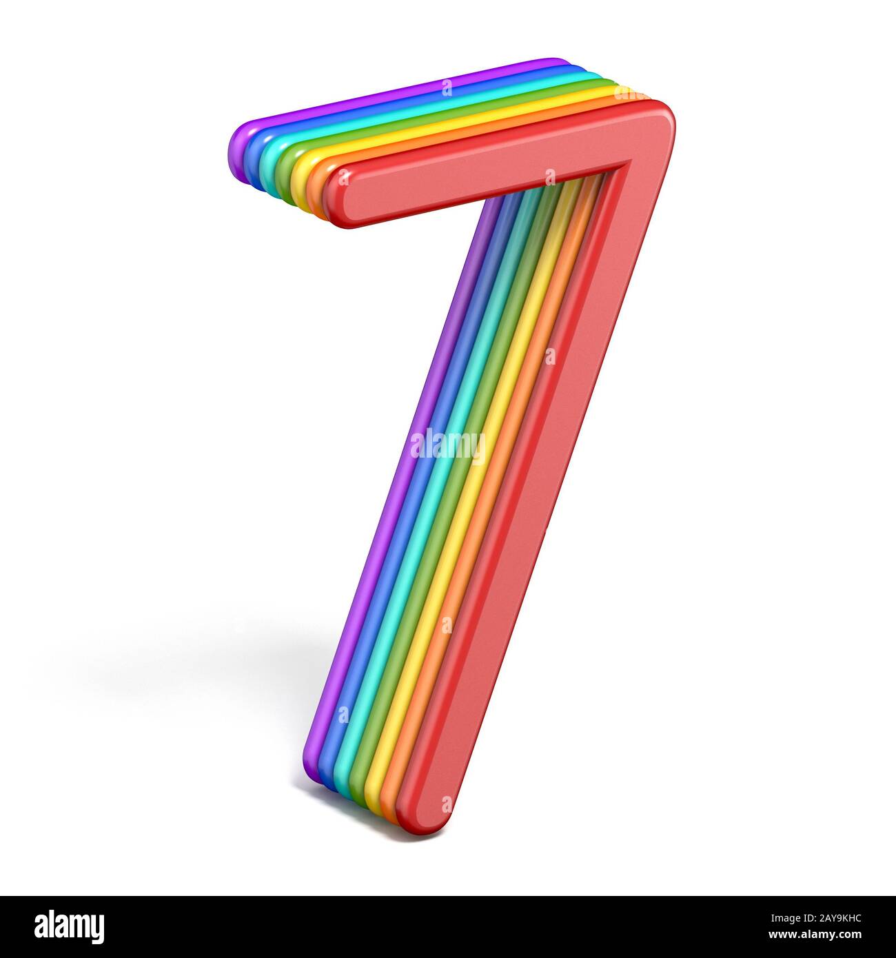 Rainbow font number 7 SEVEN 3D Stock Photo - Alamy