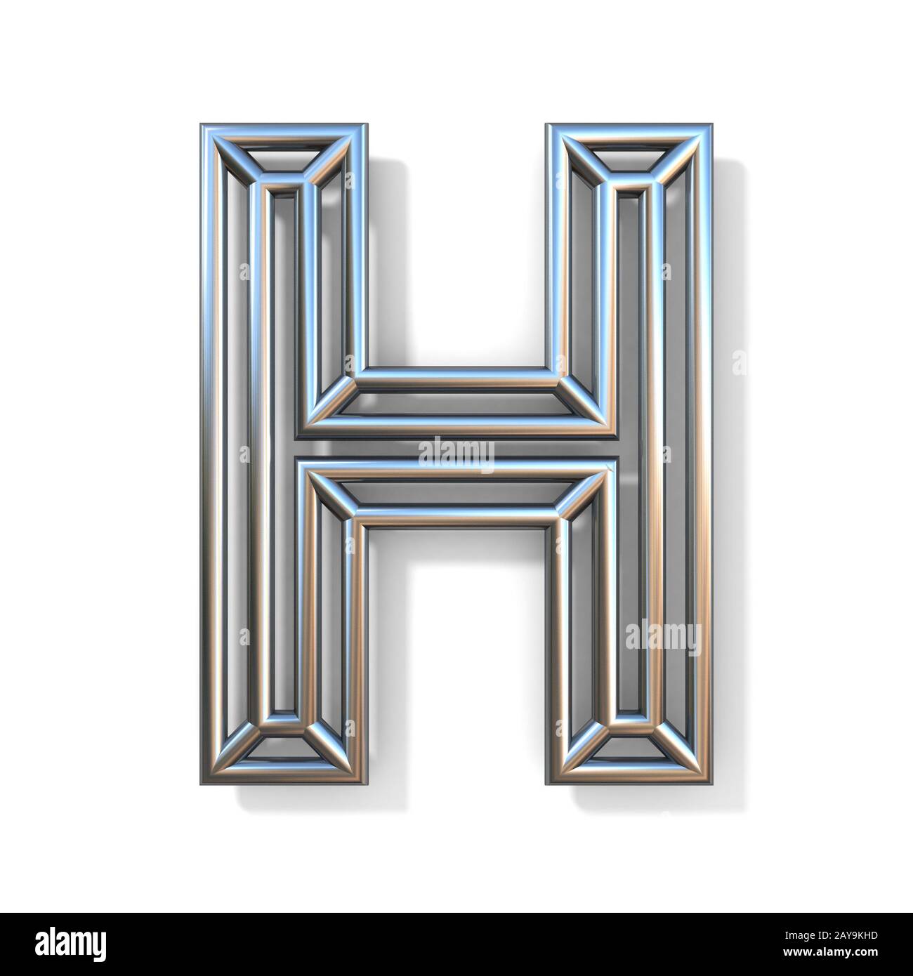 Wire outline font letter H 3D Stock Photo - Alamy