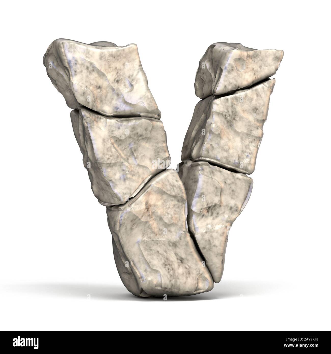 Stone font letter V 3D Stock Photo - Alamy