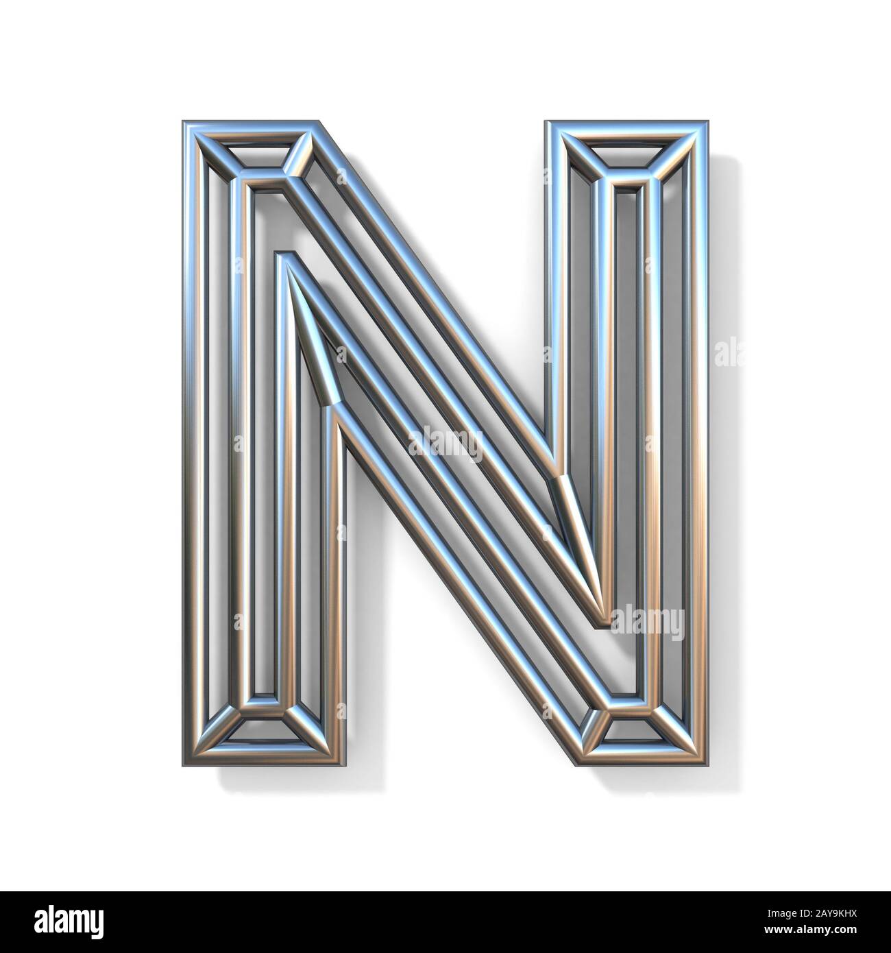 Wire outline font letter N 3D Stock Photo - Alamy