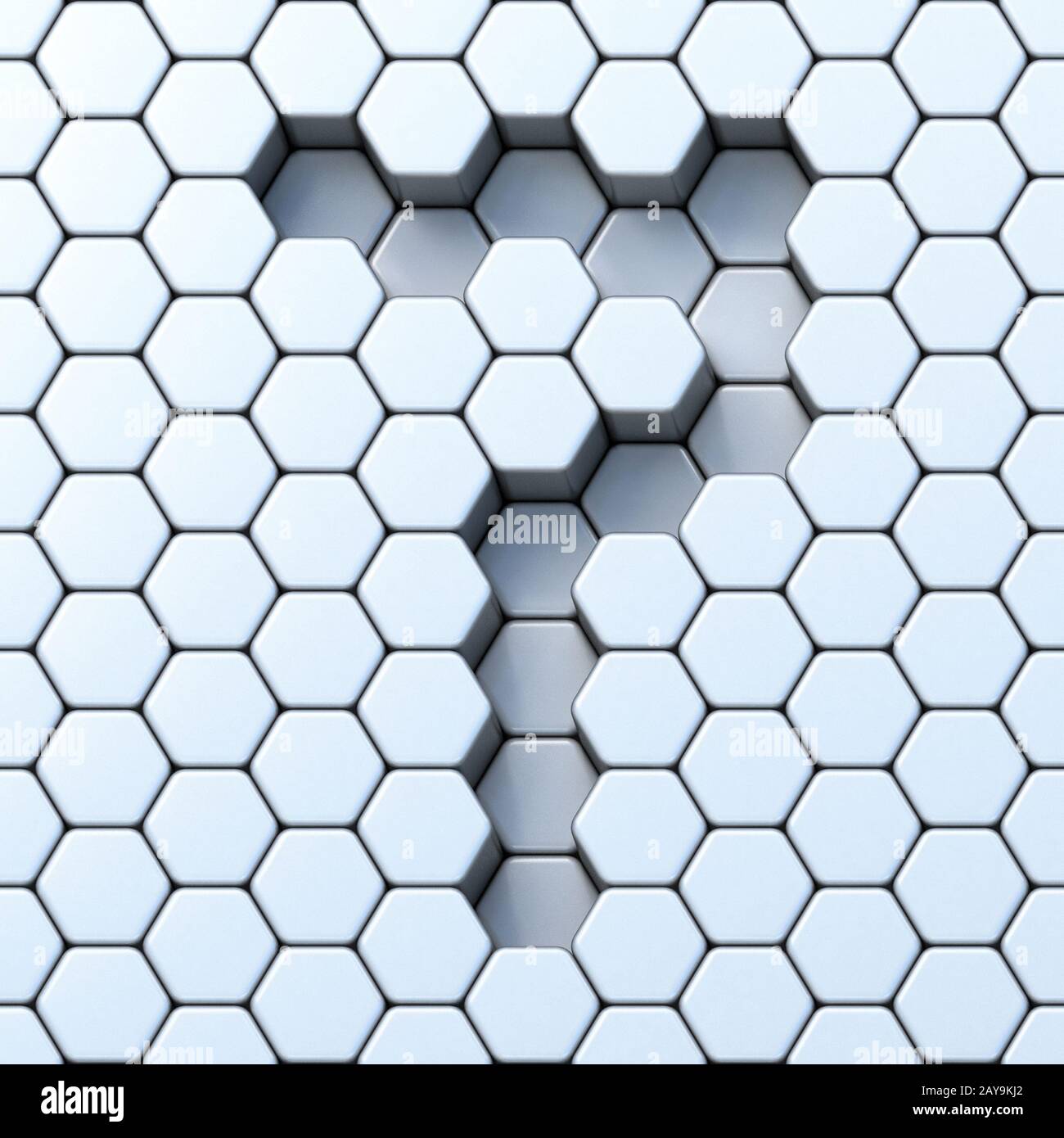 Hexagonal grid number SEVEN 7 3D Stock Photo - Alamy