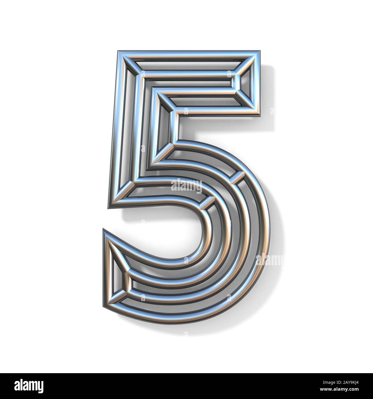 Wire outline font number 5 FIVE 3D Stock Photo - Alamy