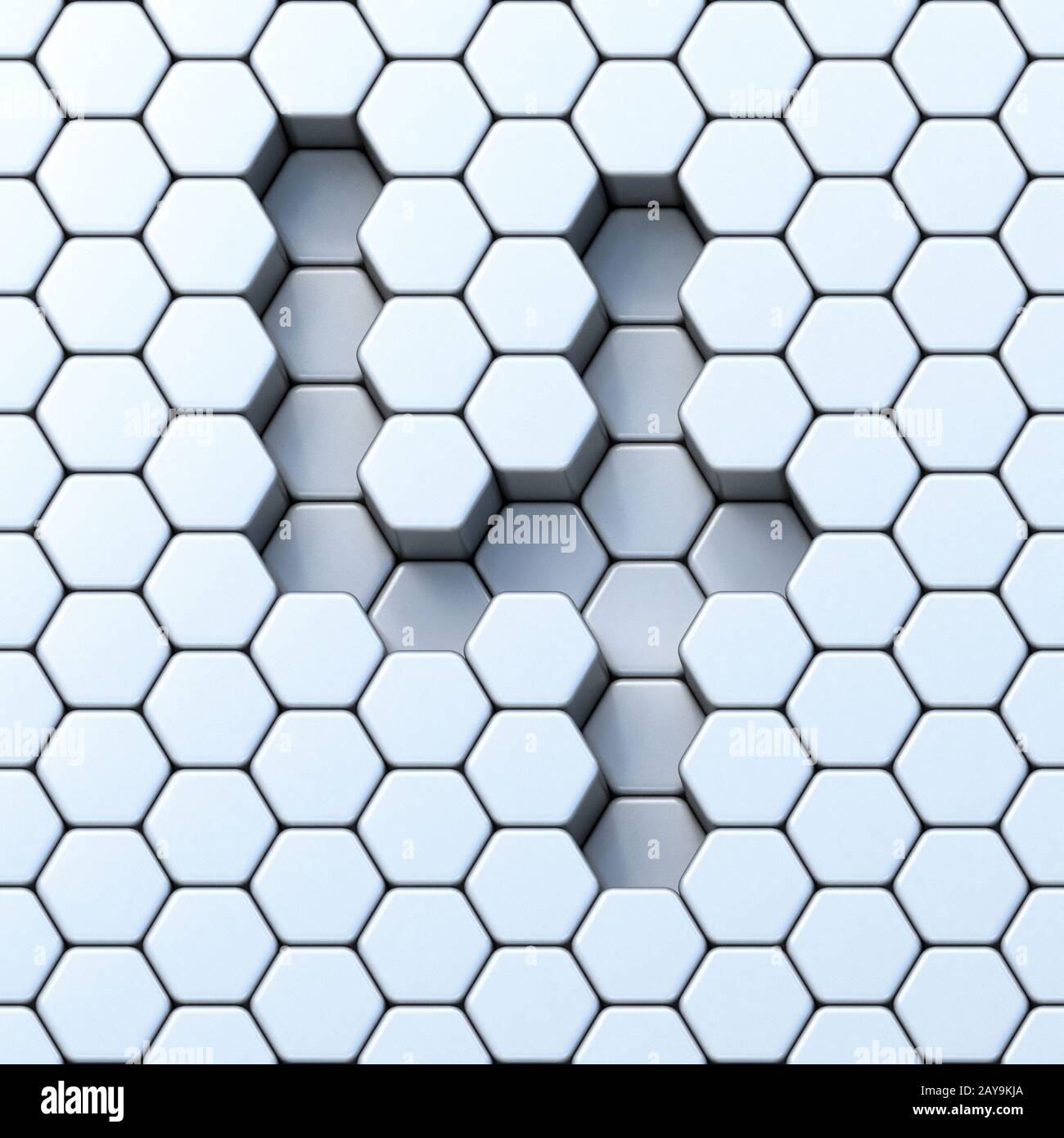 Hexagonal grid number FOUR 4 3D Stock Photo - Alamy