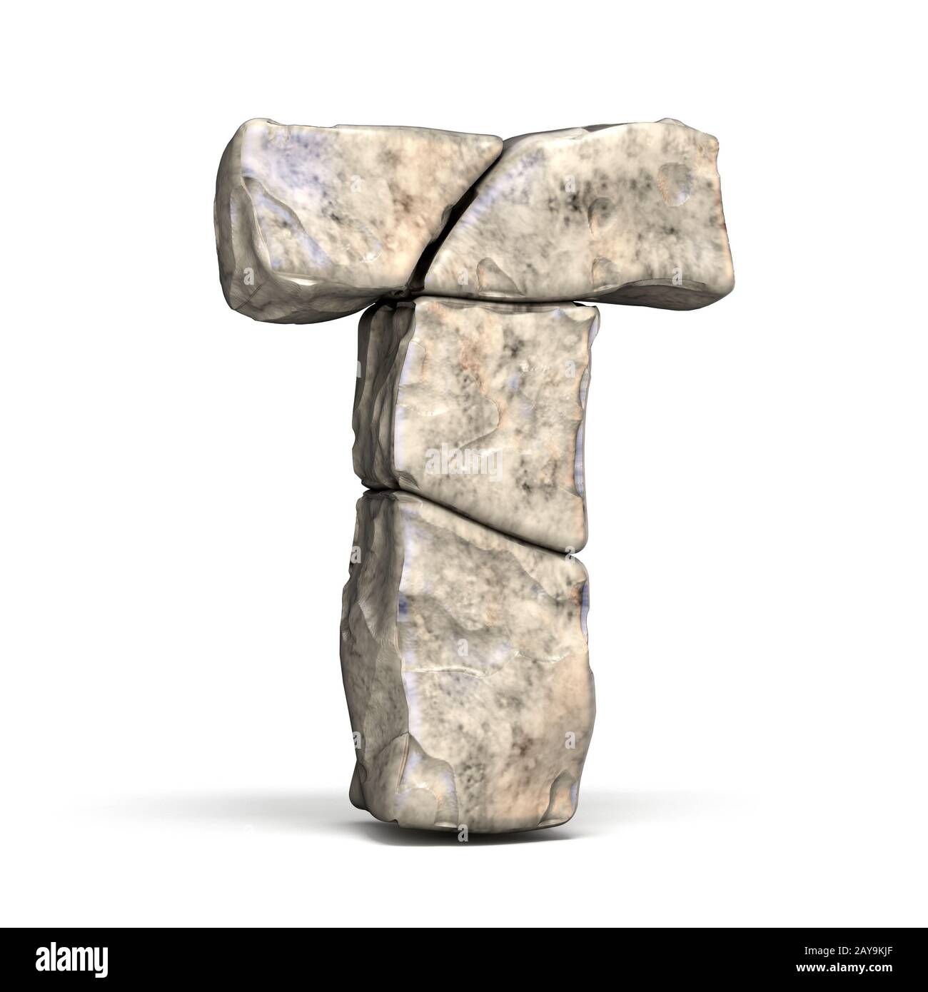 Stone font letter T 3D Stock Photo - Alamy