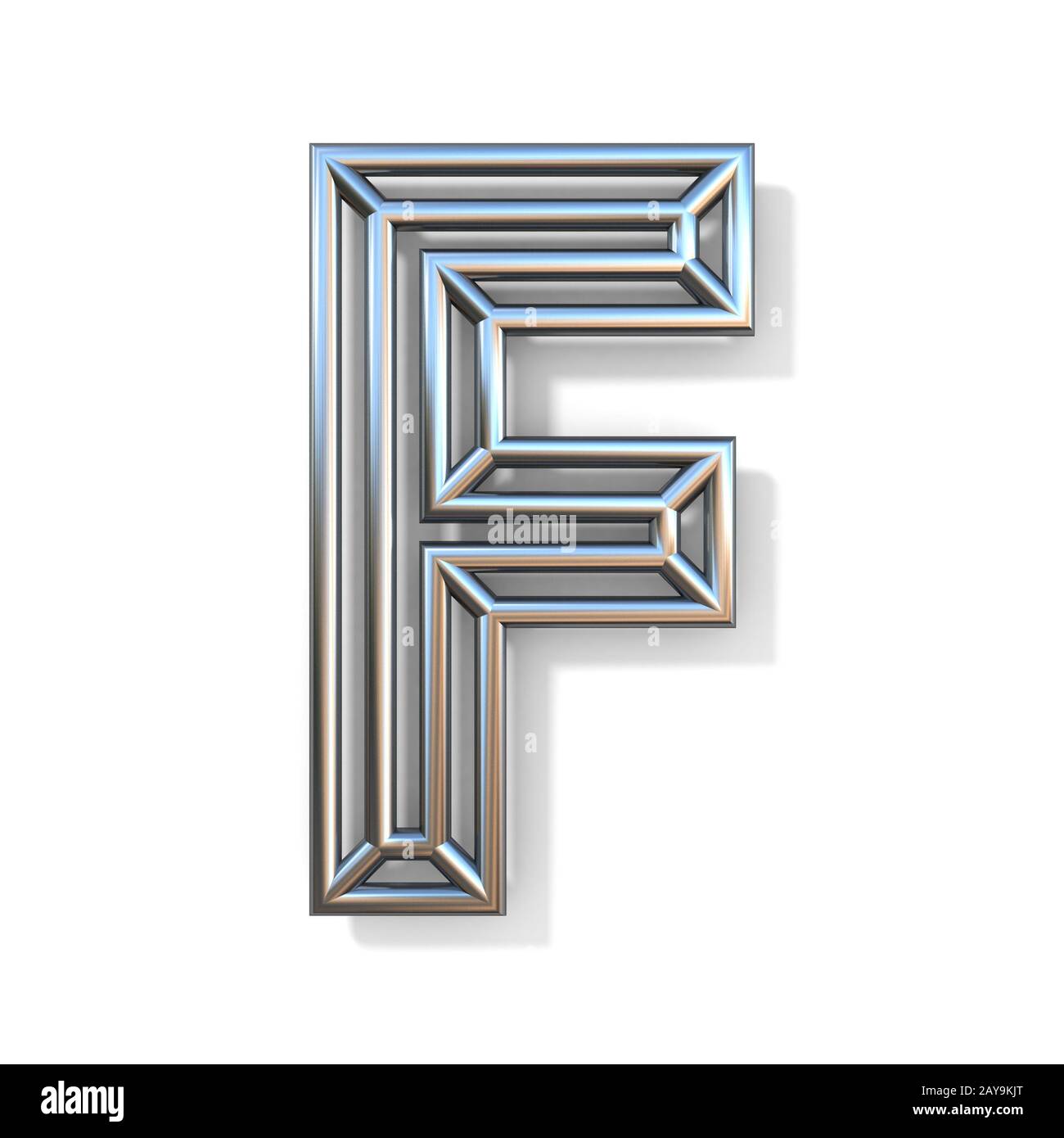 Wire outline font letter F 3D Stock Photo - Alamy
