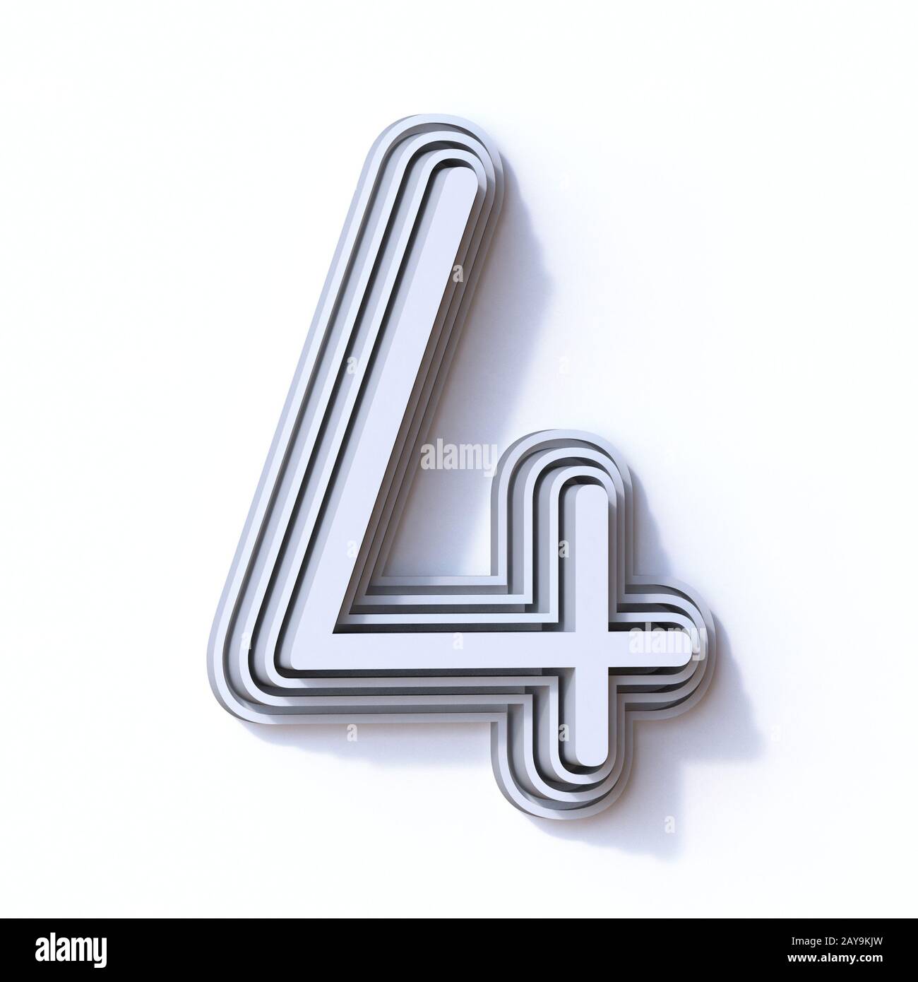 Three steps font number 4 FOUR 3D Stock Photo - Alamy