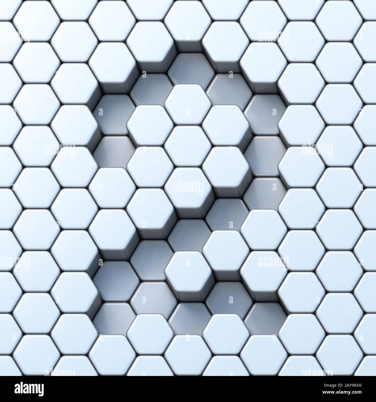 Hexagonal grid number TWO 2 3D Stock Photo - Alamy