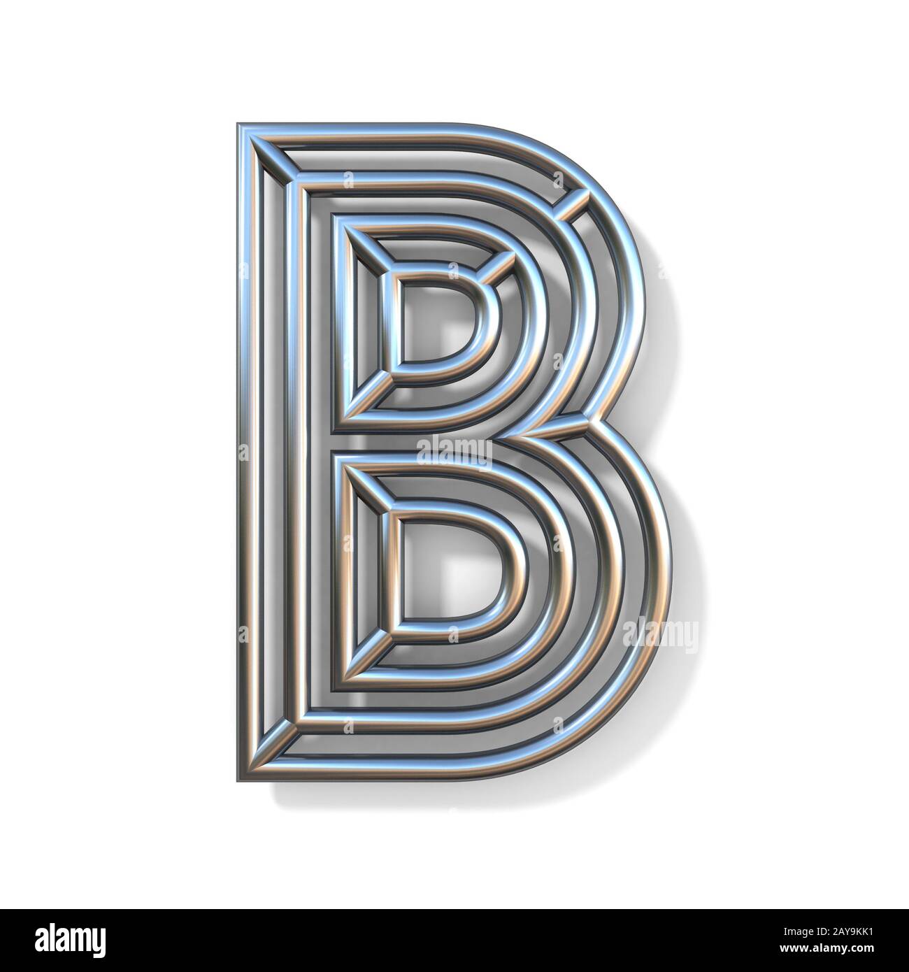 Wire outline font letter B 3D Stock Photo - Alamy
