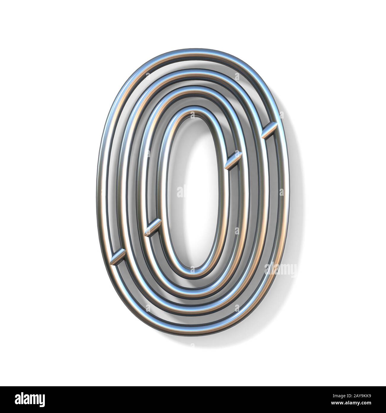Wire outline font number 0 ZERO 3D Stock Photo - Alamy