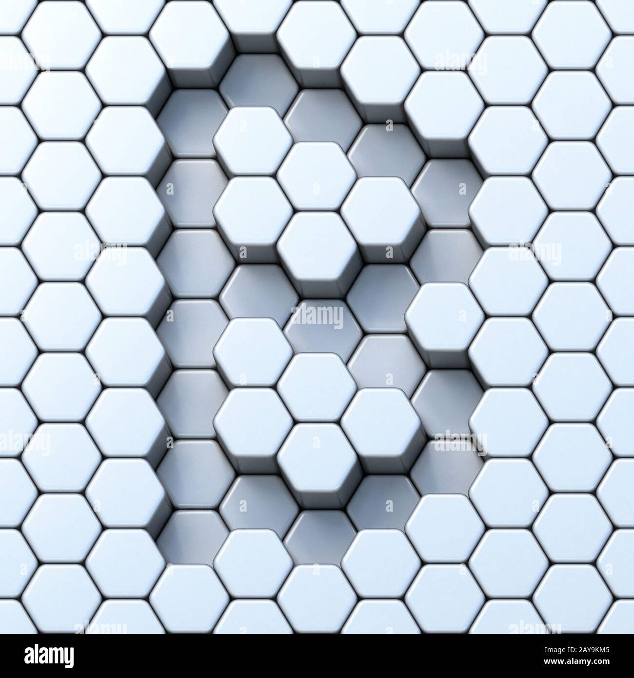Hexagonal grid letter B 3D Stock Photo - Alamy