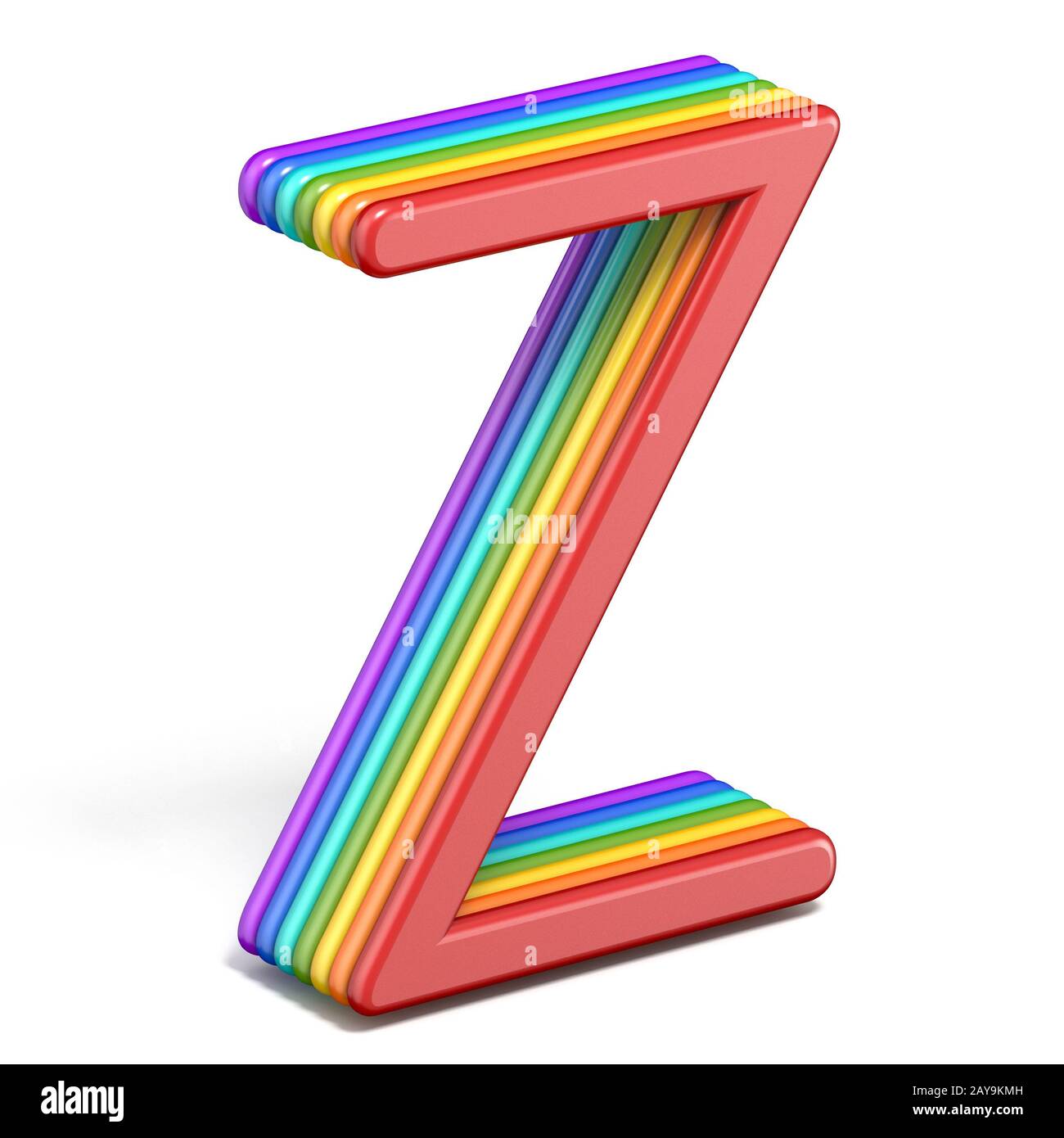 Rainbow font letter Z 3D Stock Photo - Alamy