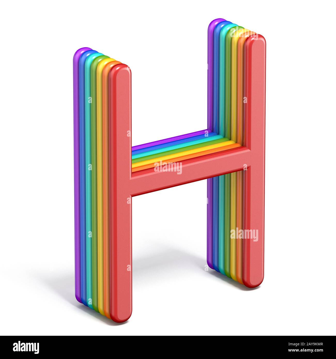 Rainbow font letter H 3D Stock Photo - Alamy