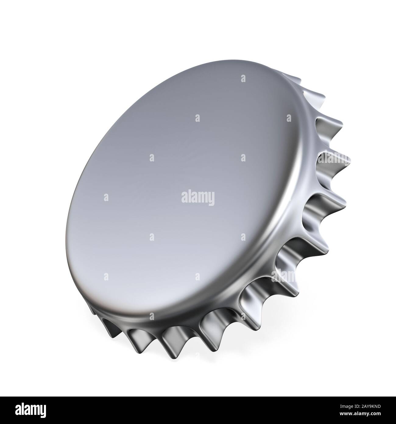 Silver beer cap 3D Stock Photo - Alamy