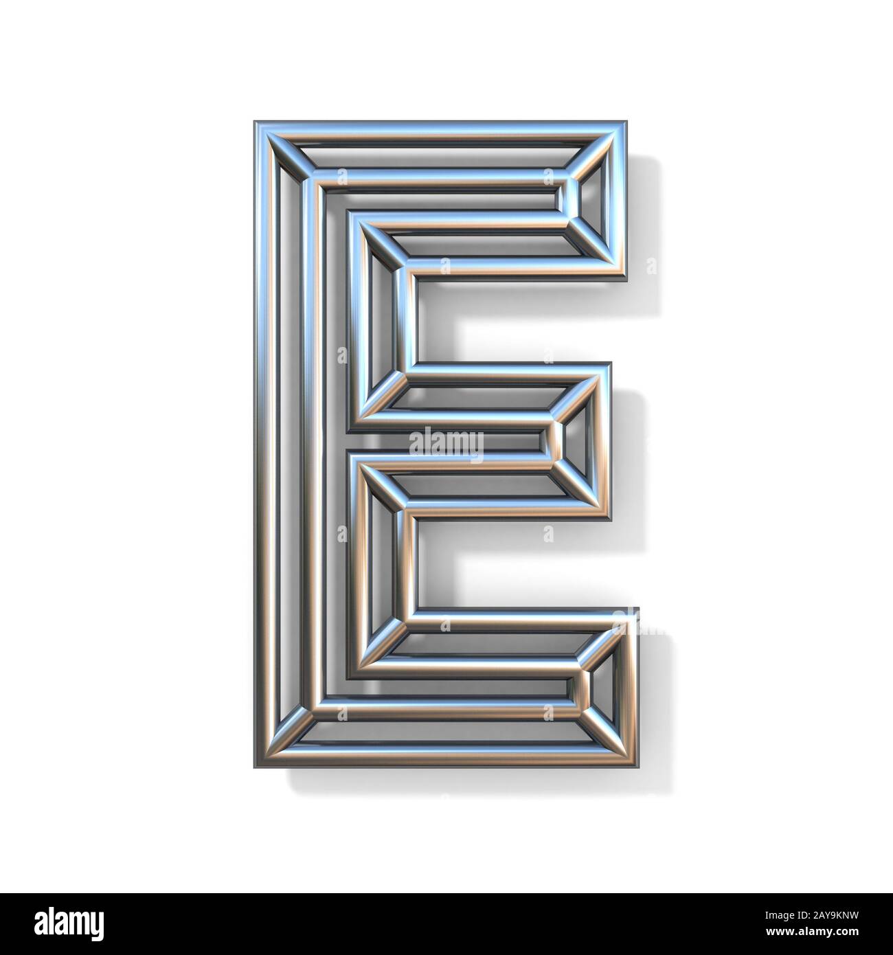 Wire outline font letter E 3D Stock Photo - Alamy