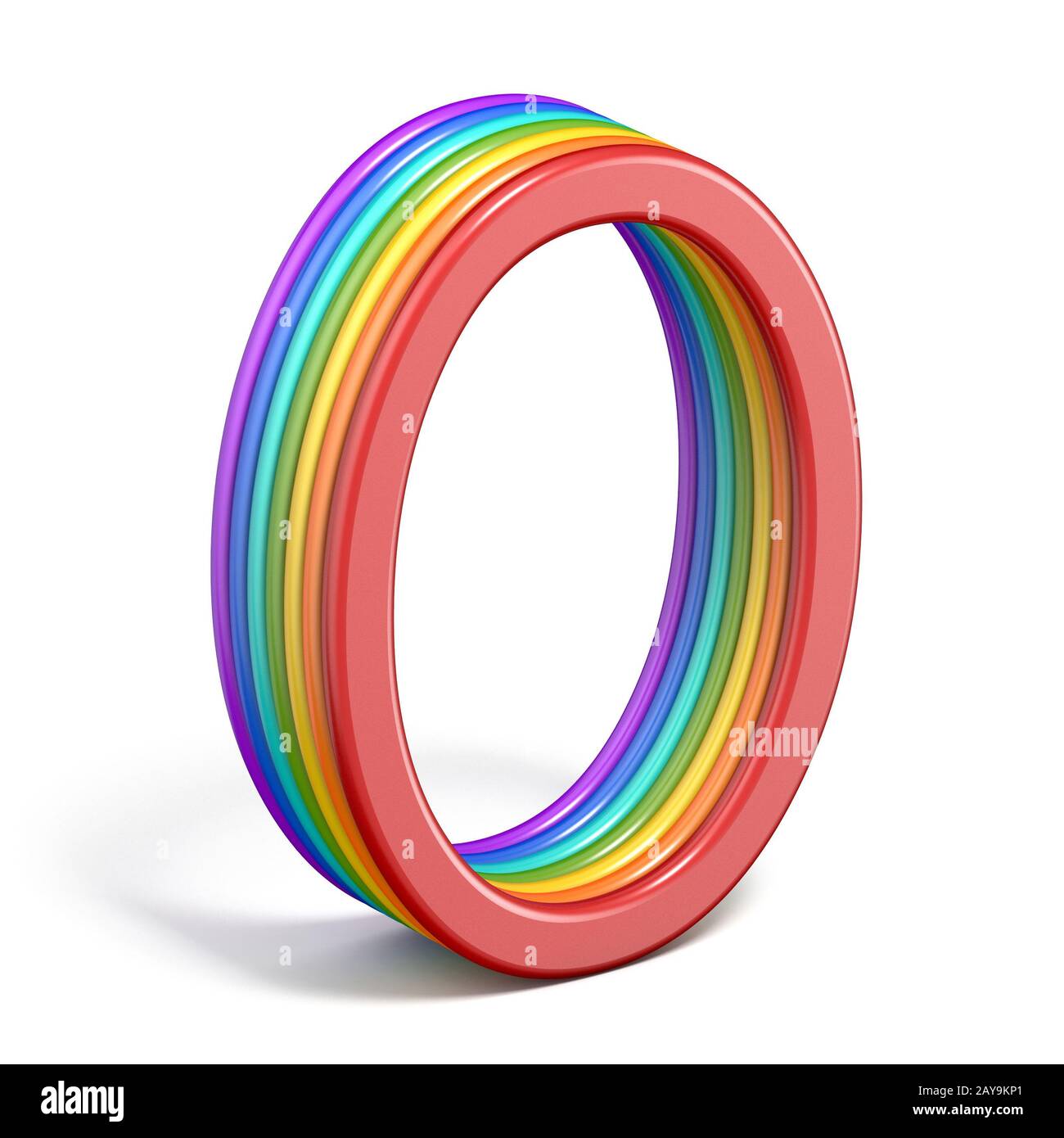 Rainbow font letter O 3D Stock Photo - Alamy