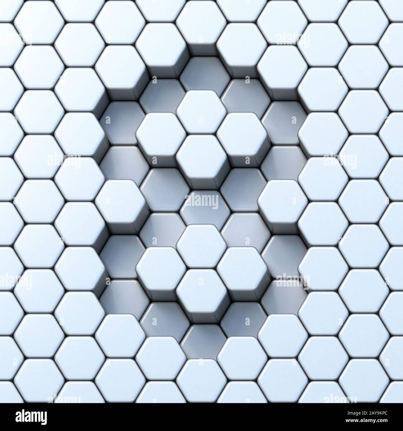 Hexagonal grid number EIGHT 8 3D Stock Photo - Alamy